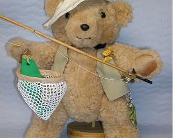 Fishing teddy bear | Etsy