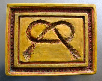 Framed Rope Relief Sculpture, Wall Art Decor, by Leslie Fry