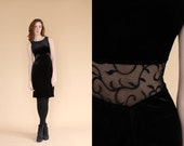 Items similar to vintage MIDNIGHT VELVET sheer panel dress on Etsy