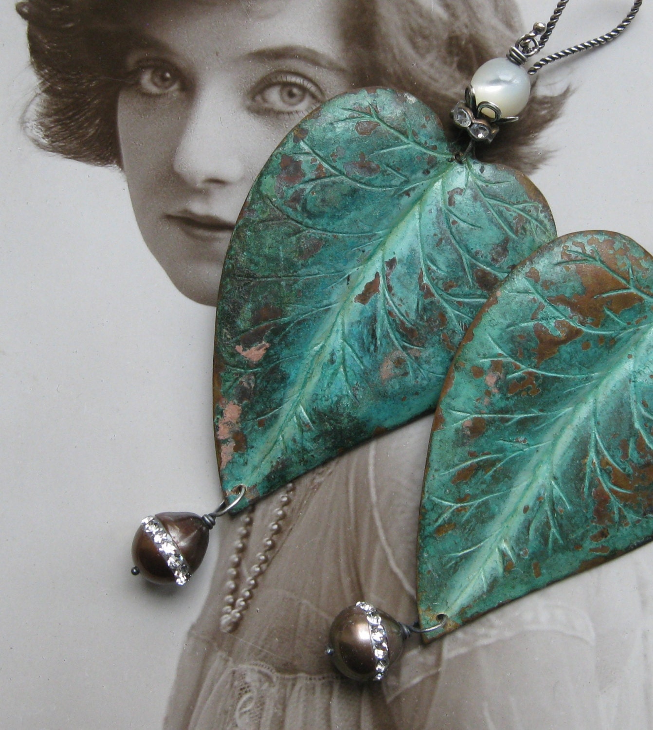 rusted leaves . earrings by BaciRubati on Etsy