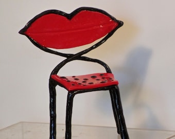 Red lips chair | Etsy