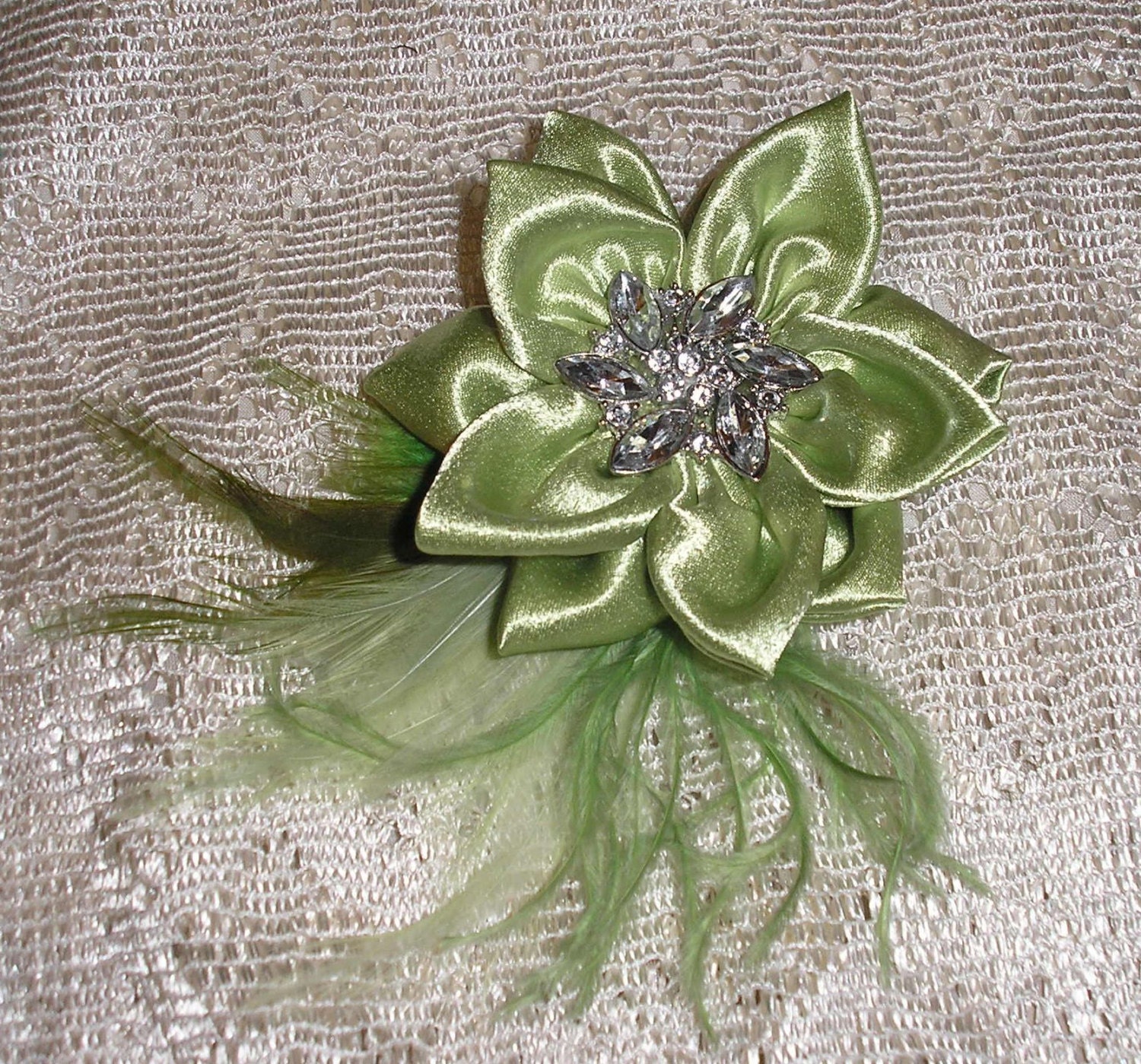 Satin Fabric Flower Pin Brooch Jewelery Accessory by buckhorn2001
