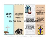 Items similar to Set of 4 Printable Bible Verse Bookmarks in Digital ...