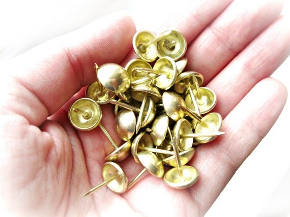 Brass Upholstery Tacks Nails With 716 Inch Round Dome Head