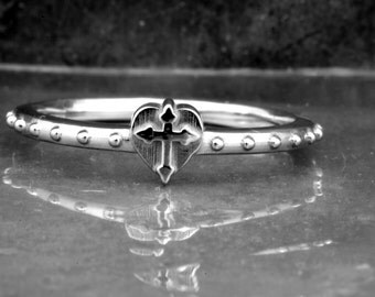 Purity Ring features Cross and Heart in Solid 14 Karat White or Yellow ...