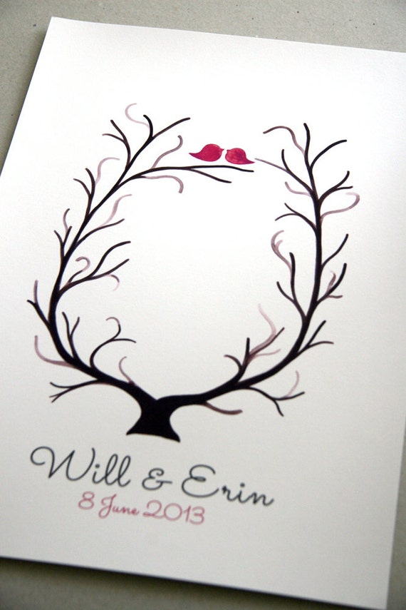 Fingerprint Wedding Tree Custom Wedding Guest Book