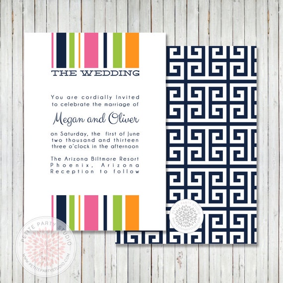 Items similar to PARTY PRINTABLE - Modern Stripe Wedding or Bridal ...