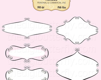 Hanging Doodle Frames Personal and Commercial Use digital