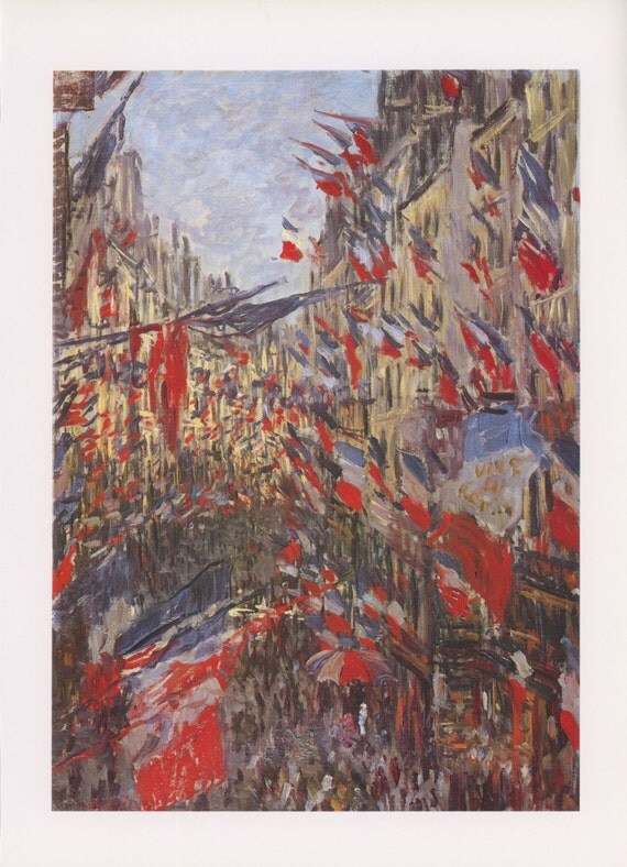 Rue Montorgueil Decked Out With Flags Claude Monet by KingPaper