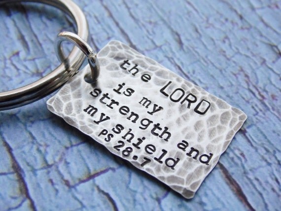 Hand Stamped Bible Verse Key Chain Key Ring for by OohSoCharming
