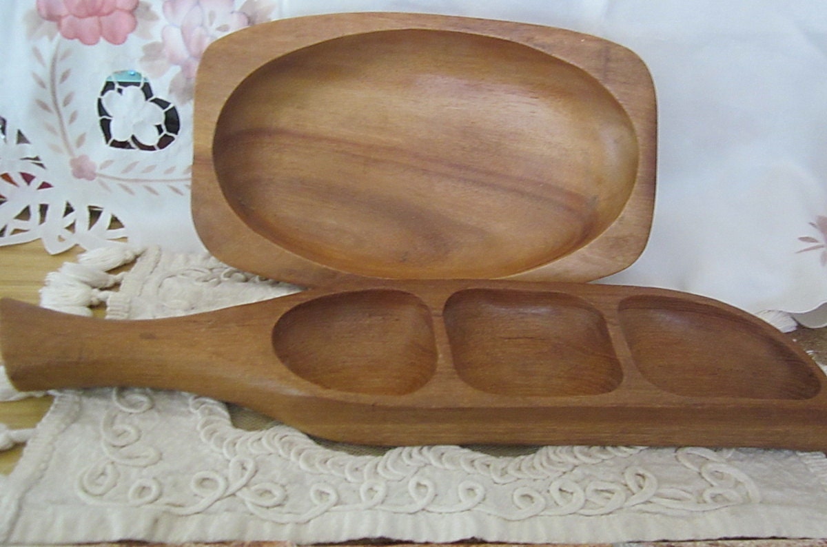 80’s Vintage Set of 2 Wooden Serving Dishes – Haute Juice