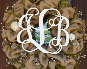30" BURLAP MONOGRAM WREATH