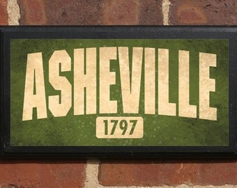 City of Asheville, NC Customizable Vintage Style Wall Plaque / Sign ...