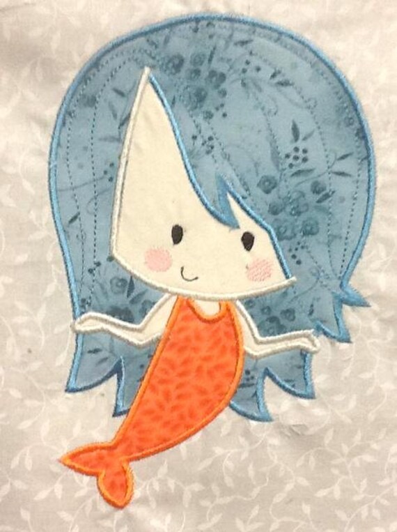 Cute Baby Mermaids 01 Machine Applique Embroidery Design