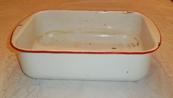 Oversized Extra Large Porcelain Enamel Graniteware Dish Pan/