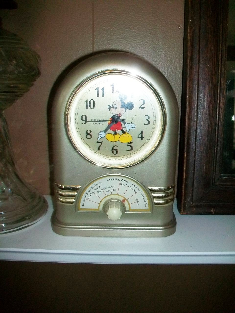 Vintage Seiko Mickey Mouse Clock Musical Alarm 1980s