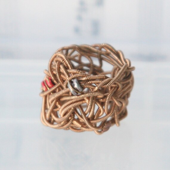 Wide Band Guitar String Ring by erinepearson on Etsy