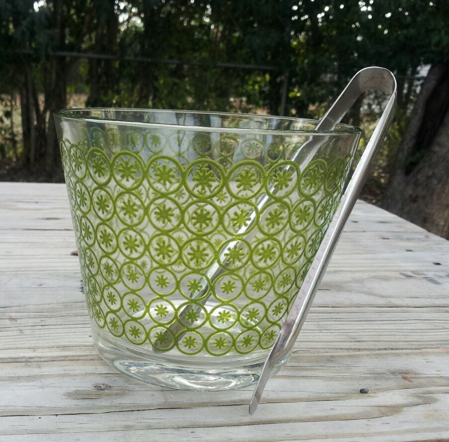 Item 98 Vintage Glass Ice Bucket With By Vintageweddingts