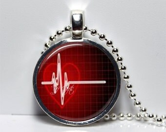 Heart Beat Necklace, Beating Heart Pendant, Keychain, Cardiac, Medical ...