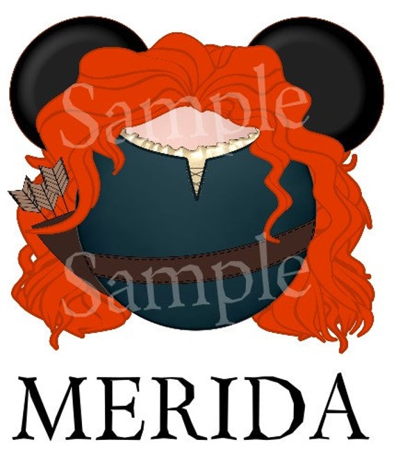 Brave Merida inspired Mickey Head digital by SwirlyColorPixels