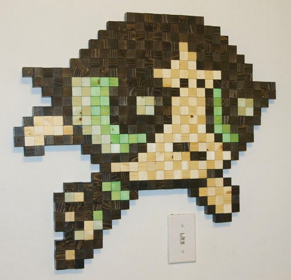 Items similar to Powerpuff Girls Buttercup Wooden Pixel Wall Art on Etsy