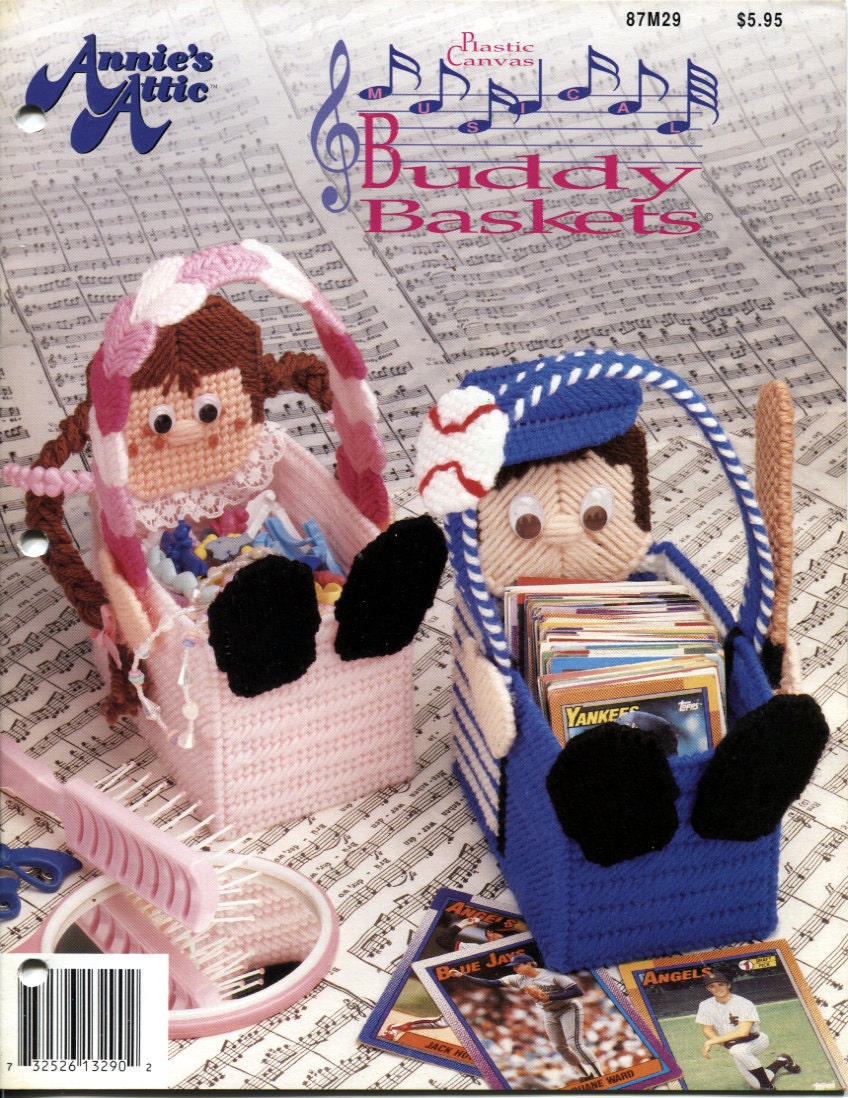 Annie's Attic 87M29 Plastic Canvas Musical Buddy Baskets