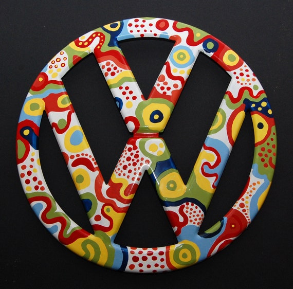 Original custom painted Volkswagen Bus Emblem 1967 and