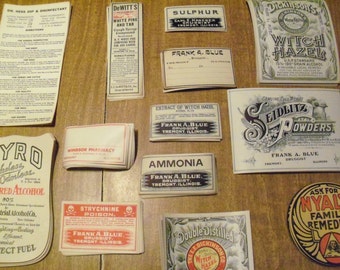 Old pharmacy labels | Etsy