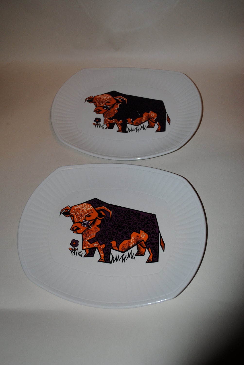 Fab pair of quirky Ironstone Beefeater Steak plates circa 1970’s ...
