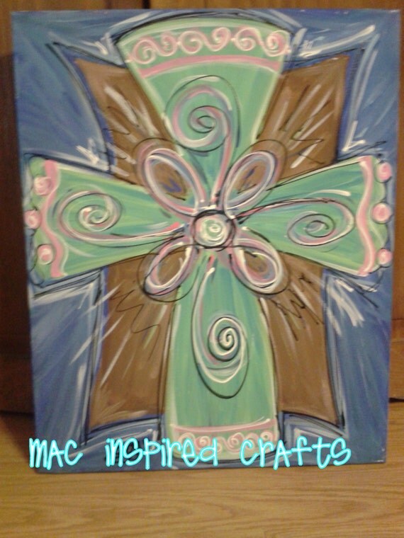 Items similar to Hand painted Cross Artwork on Etsy