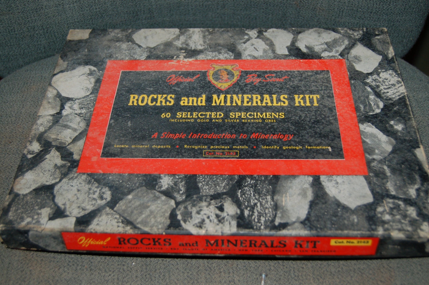Vintage BSA Boy Scout Rocks and Minerals Kit 60 Specimens