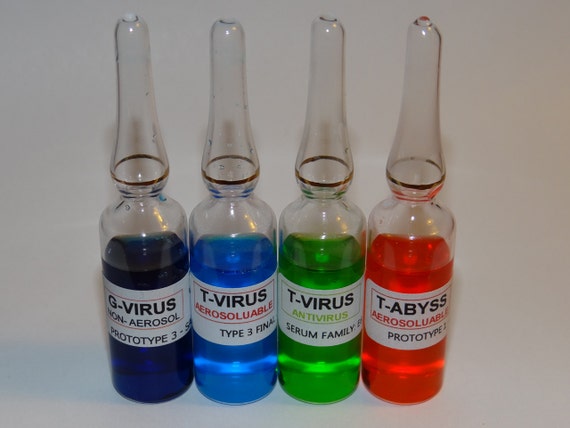 Resident Evil Fan Props Virus Ampules G-Virus T-Virus