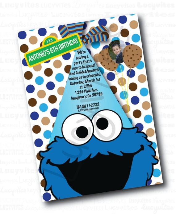 Cookie Monster Invitation Template