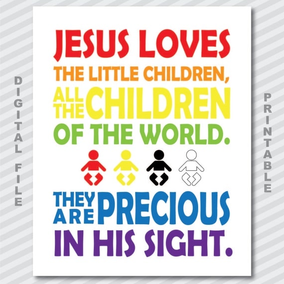 Jesus Loves the Little Children Printable 8x10