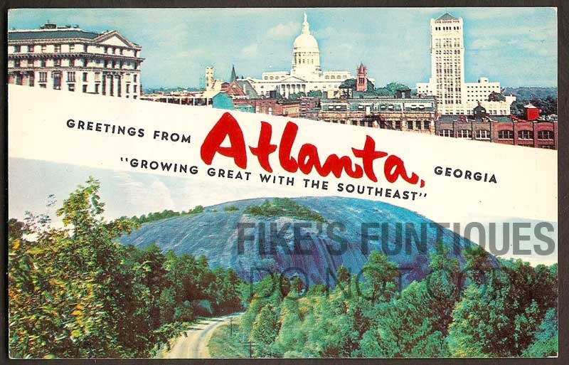 Atlanta Georgia Vintage Postcard Greetings from by fikesfuntiques