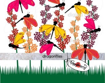 Dragonfly clip art | Etsy