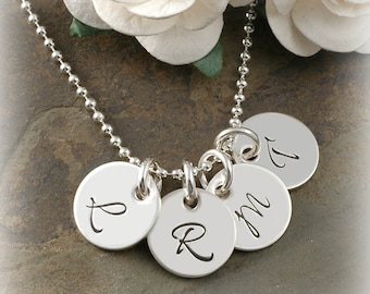 Personalized Necklace Sterling Silver Double Stacked