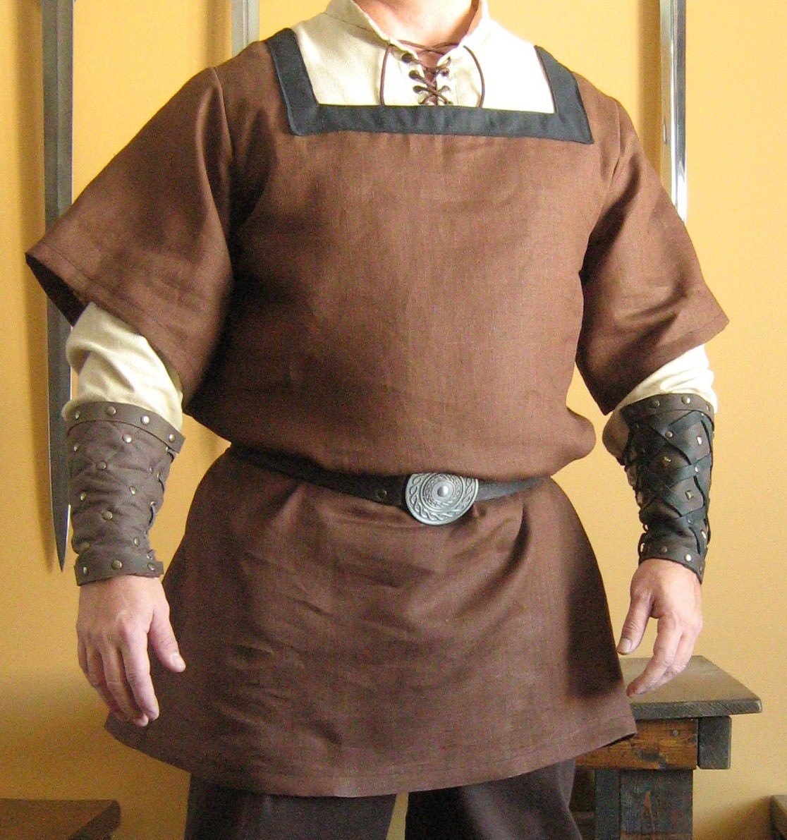 Medieval Celtic Viking Norman Shirt Mid-Arms Sleeves with
