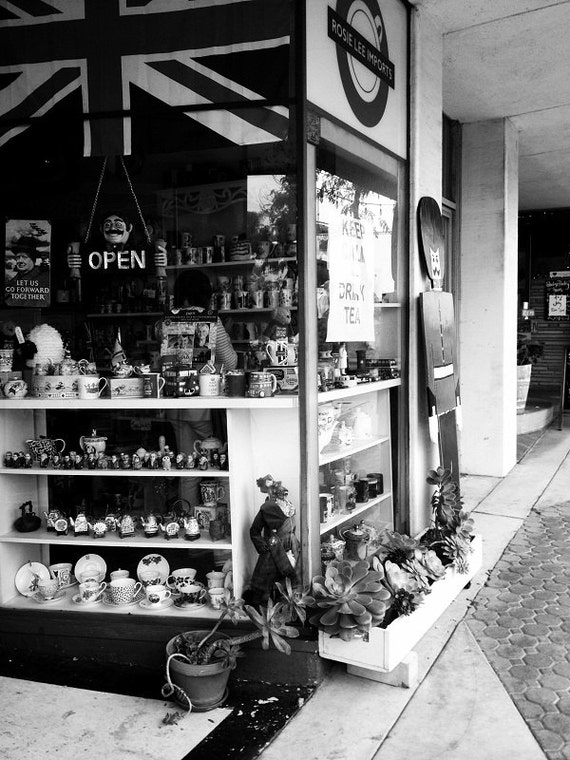 Items similar to British Shop Photograph, street photography, black and ...