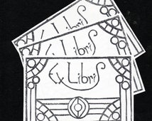 Popular items for ex libris bookplates on Etsy