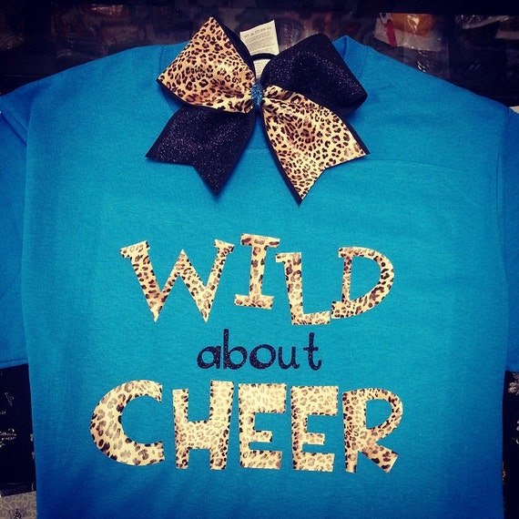 Items Similar To Wild About Cheer Tee W Matching Tik Tok Cheetah And Glitter Bow On Etsy