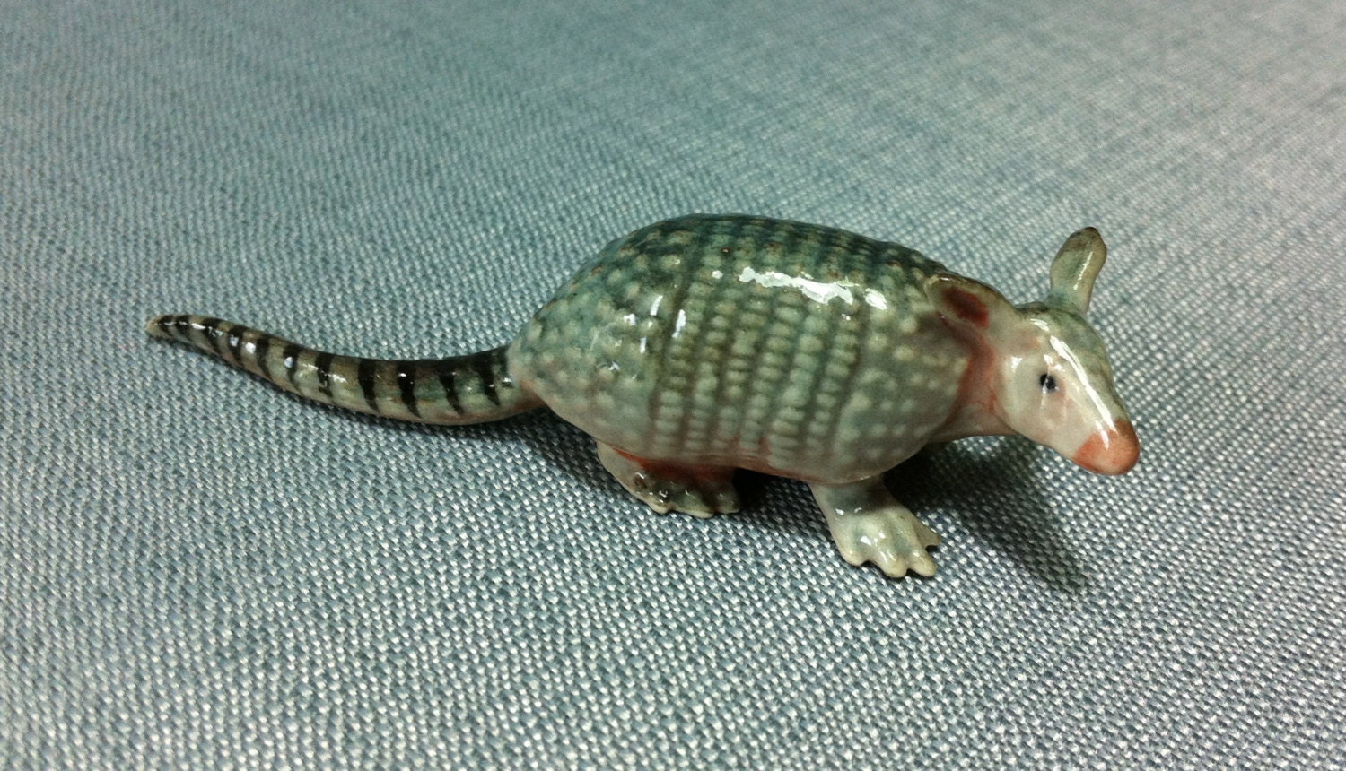 Miniature Ceramic Armadillo Funny Animal Cute Little Tiny