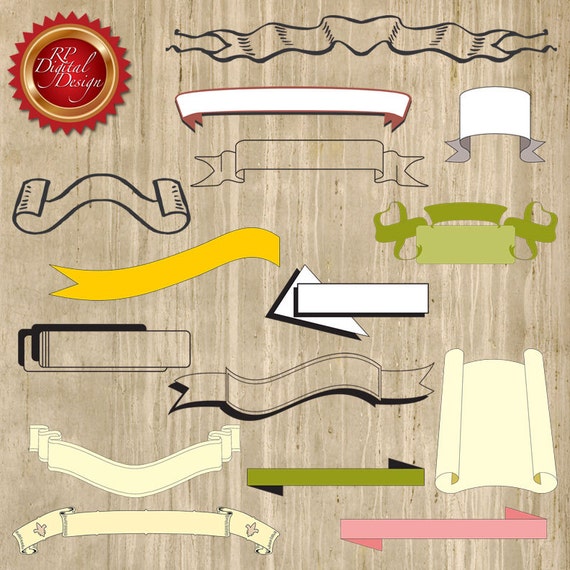 INSTANT Download Digital Scrapbook Banners by RPDigitalDesign