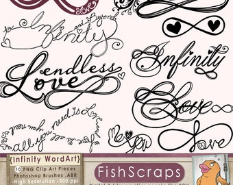 Infinity Clip Art - Photoshop Brush - Digital Stamps - Word Art ...