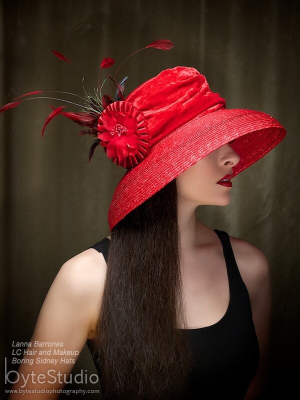 Red Hat Kentucky Derby Hat Sun Hat by BoringSidney on Etsy