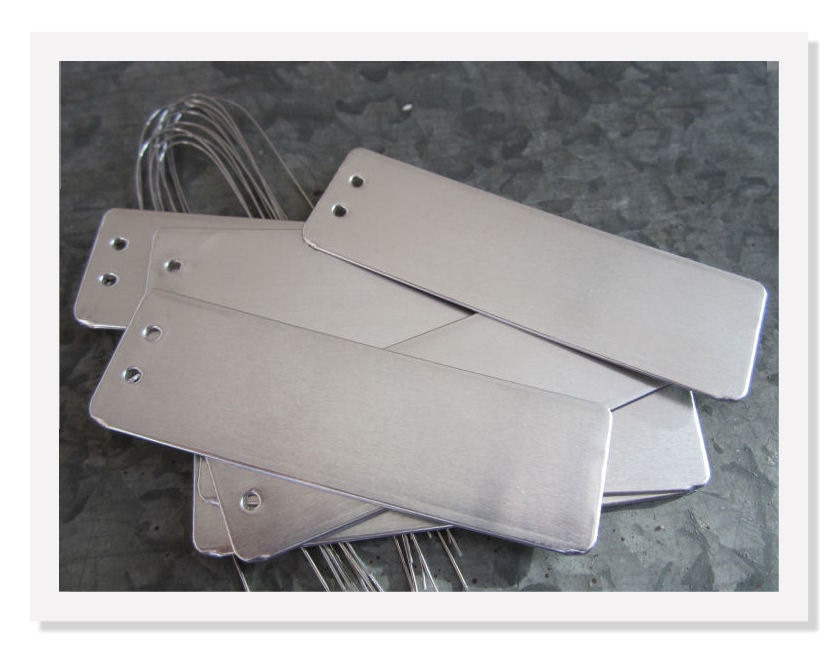 25 Small Aluminum Tag Silver Metal Plant Tag Tree Tags