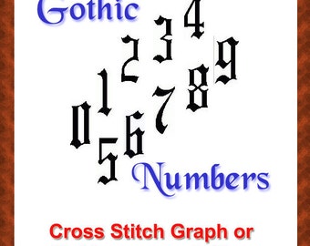 Gothic number | Etsy