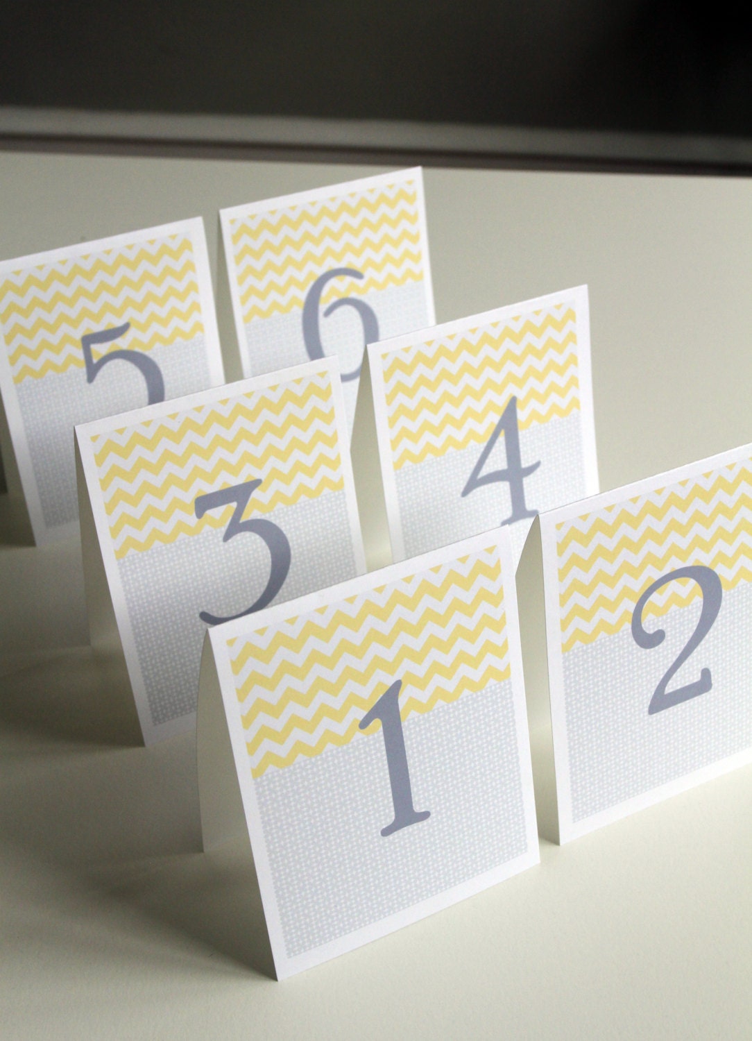Chevron Table Number Card, Wedding Reception Seating, Guest Seating ...