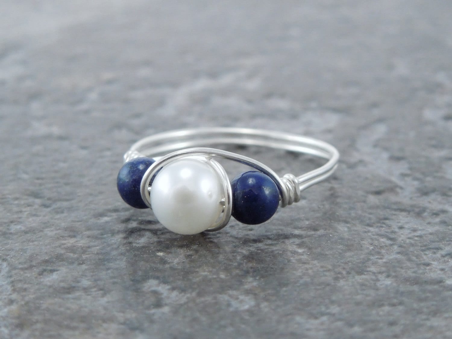 Sterling Silver White Cultured Pearl and by LittleRedJewelDesign