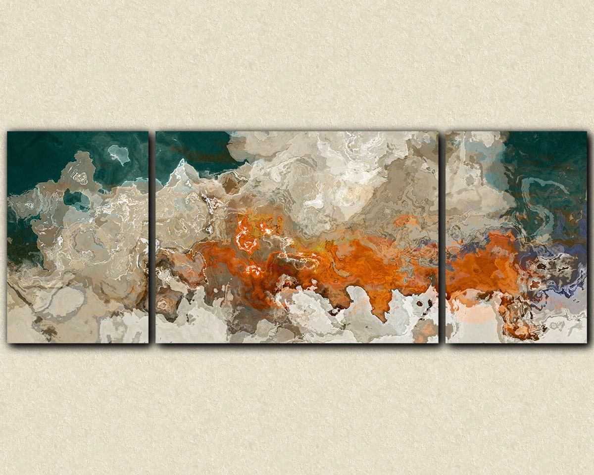 Extra Large triptych abstract art 30x80 to 34x90 canvas print